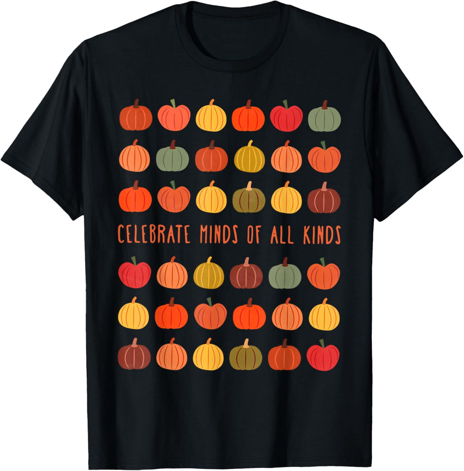Celebrate Minds Of All Kinds Pumpkin Fall Inclusion Autism T-Shirt ...