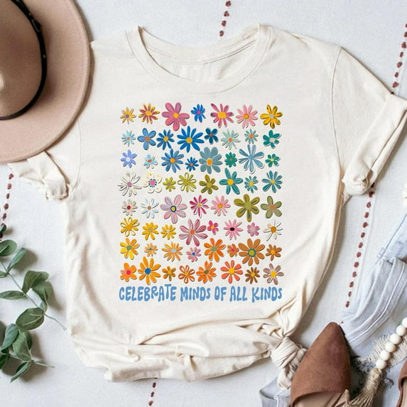 Celebrate Minds Of All Kinds Shirt, Autism Shirt, Autism Flowers Shirt ...