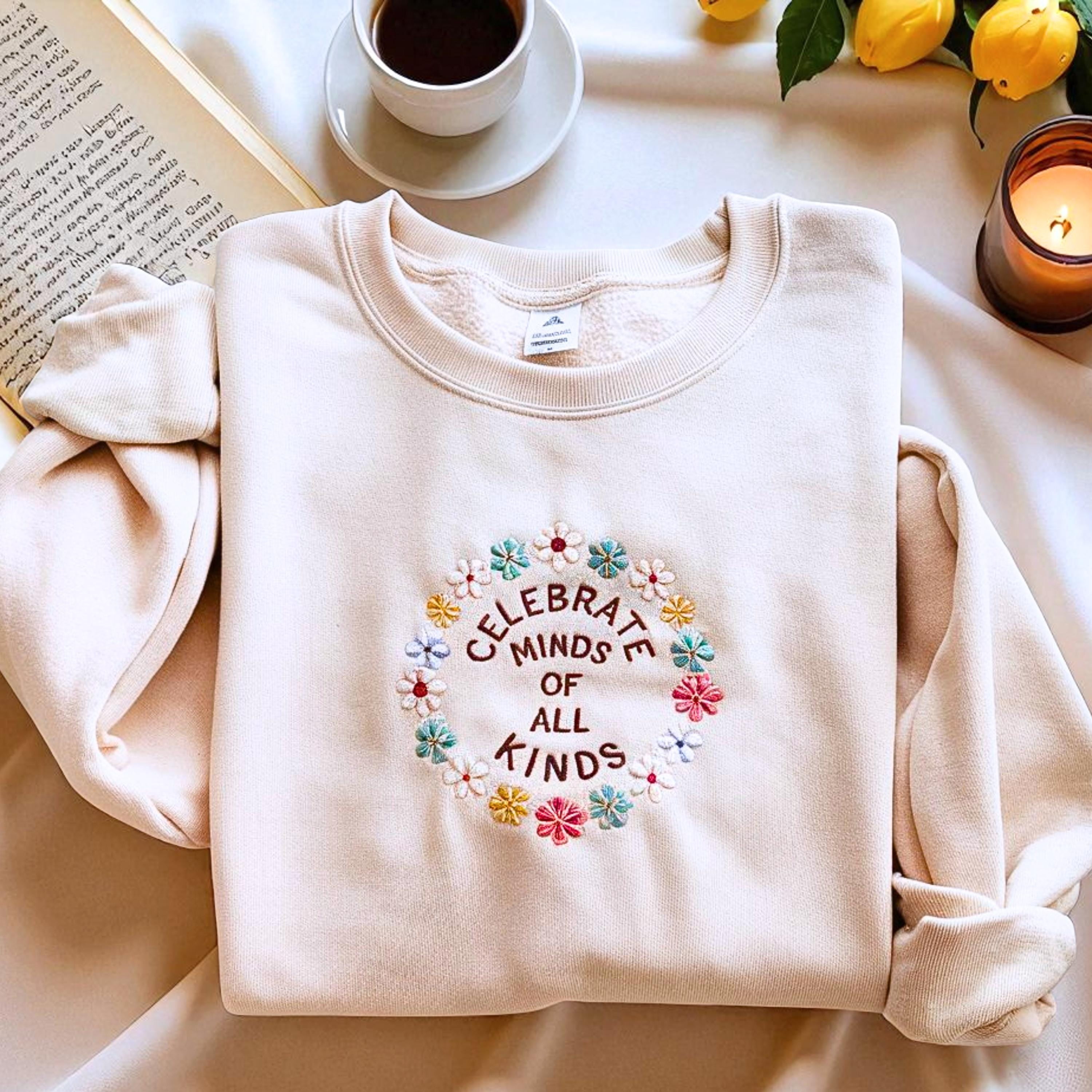 Celebrate Minds of All Kinds Embroidered Sweatshirt,Autism Awareness ...