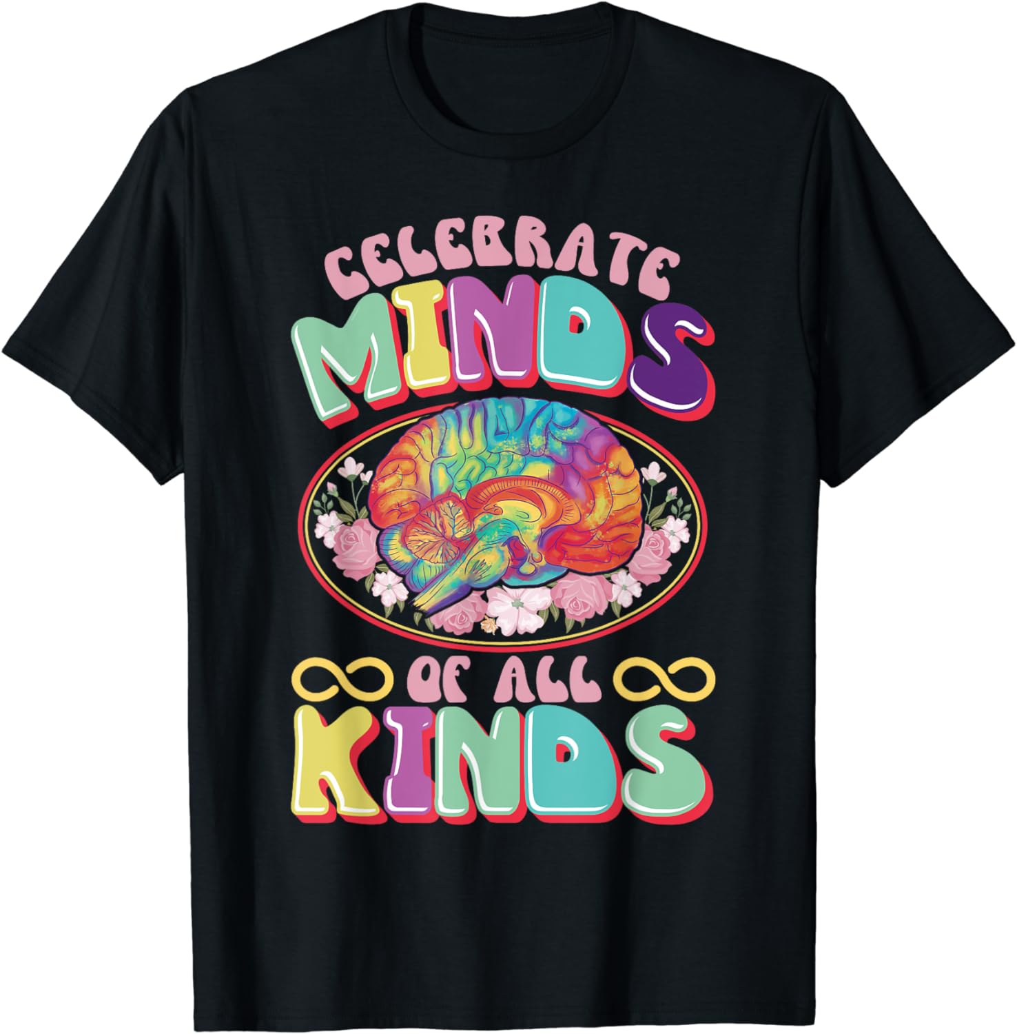 Celebrate Minds of All Kinds Neurodiversity Autism ASD ADHD T-Shirt ...