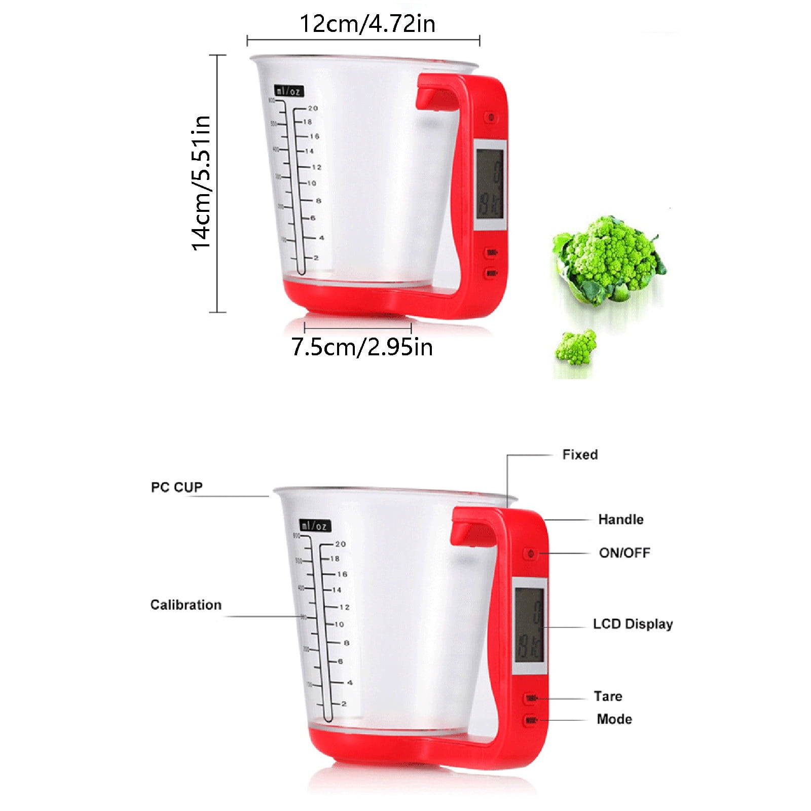 Celebrate Multifunctional Kitchen Measuring Cup Scale Electronic Bench ...