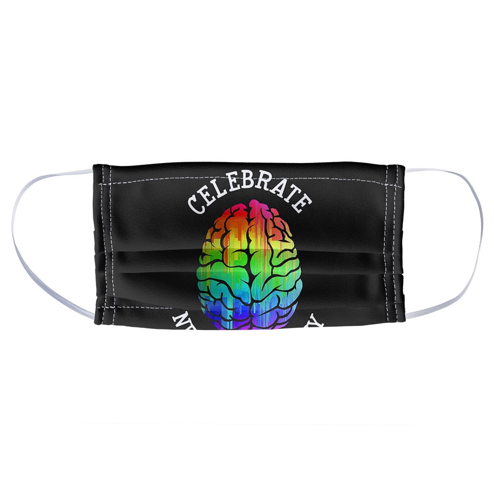 Celebrate Neurodiversity Brain Autism 1-Ply Reusable Face Mask Covering ...