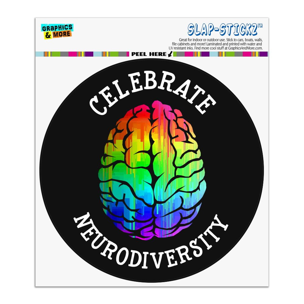 Celebrate Neurodiversity Brain Autism Rainbow Spectrum Automotive Car ...