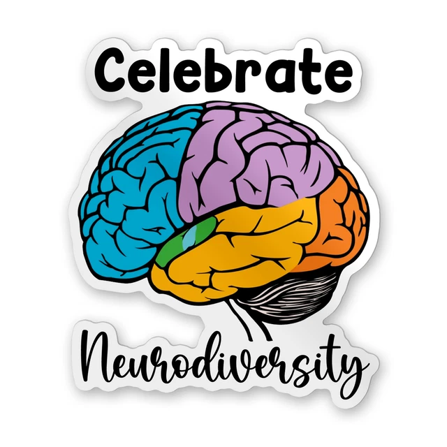 Celebrate Neurodiversity Brain Sticker Phone Decal Water Bottle ...