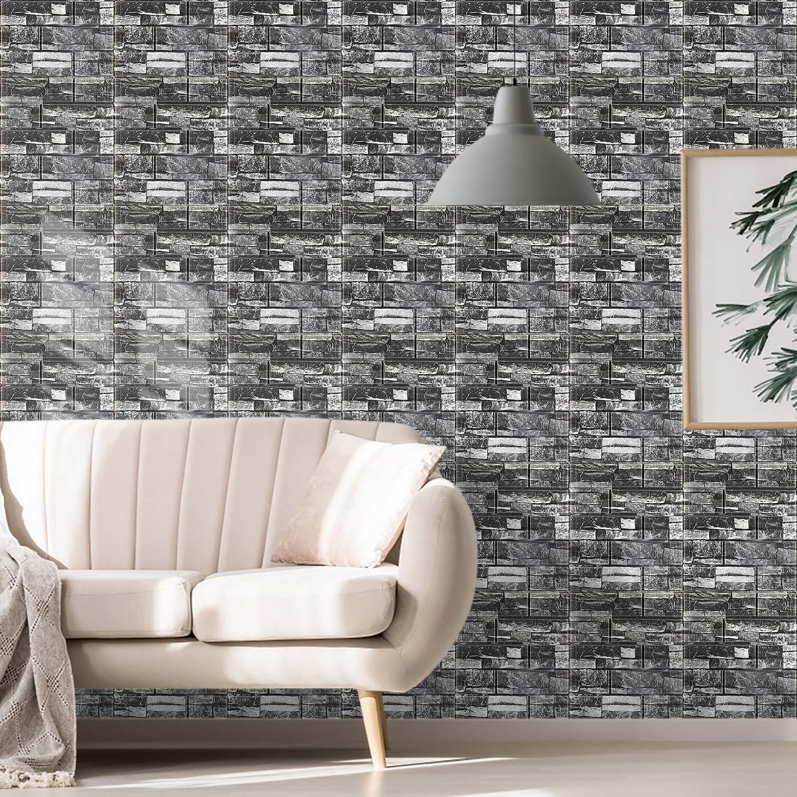 Celebrate New Pe Foam 3D Diy Wall Decor Embossed Brick Stone Color Tile ...