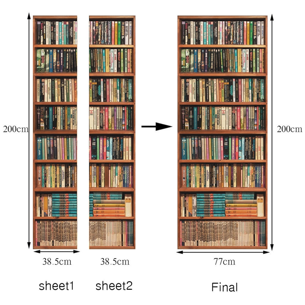 Celebrate Pvc Door Sticker Vintage Wood Bookshelf Bar Counter Wall ...