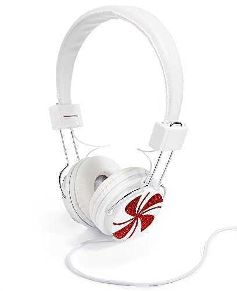 Celebrate Shop White and Red Whimsical Peppermint Swirl Headphones ...