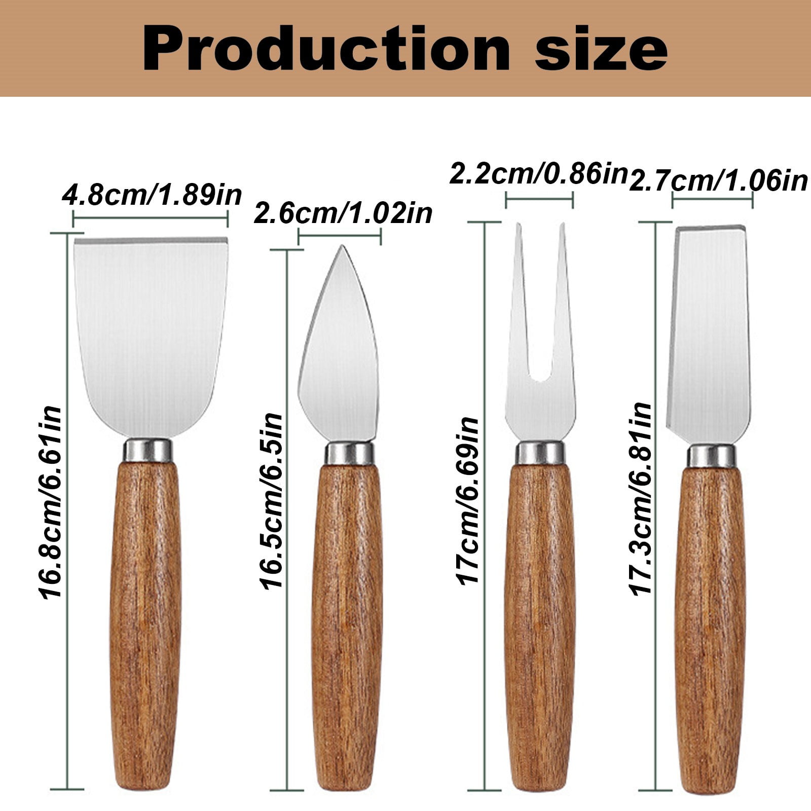 Celebrate Stainless Cheese Set With Wooden Handles European Style ...