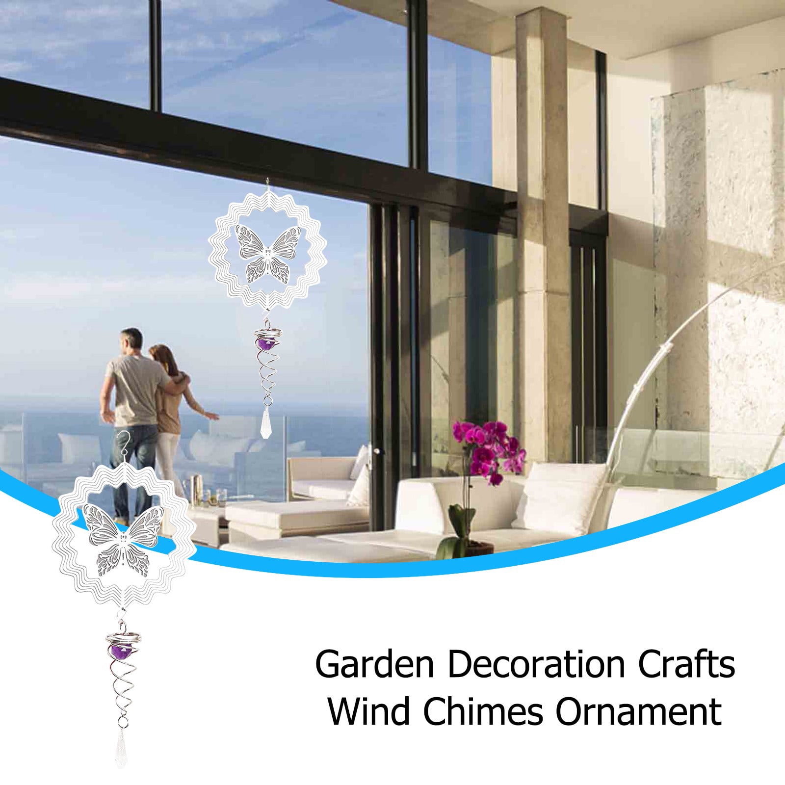 Celebrate Stainless Steel Wind Spinners 3D Indooroutdoor Garden ...