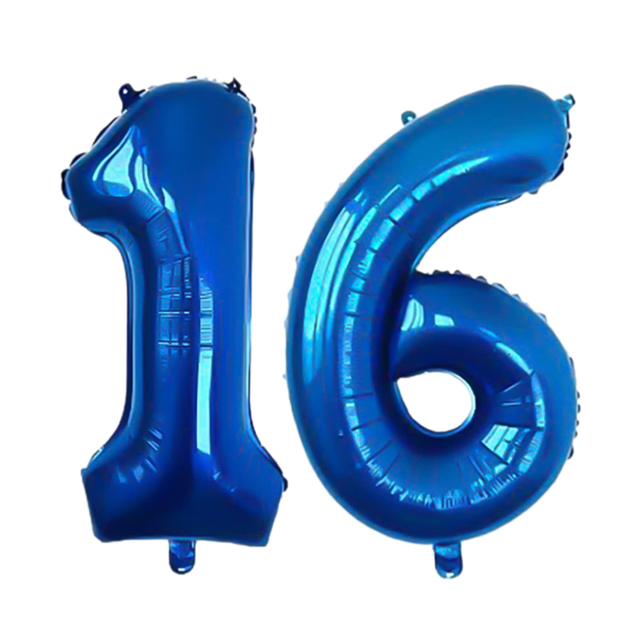 Celebrate with Style: 32-Inch Blue Number 16 Balloons for Birthdays ...