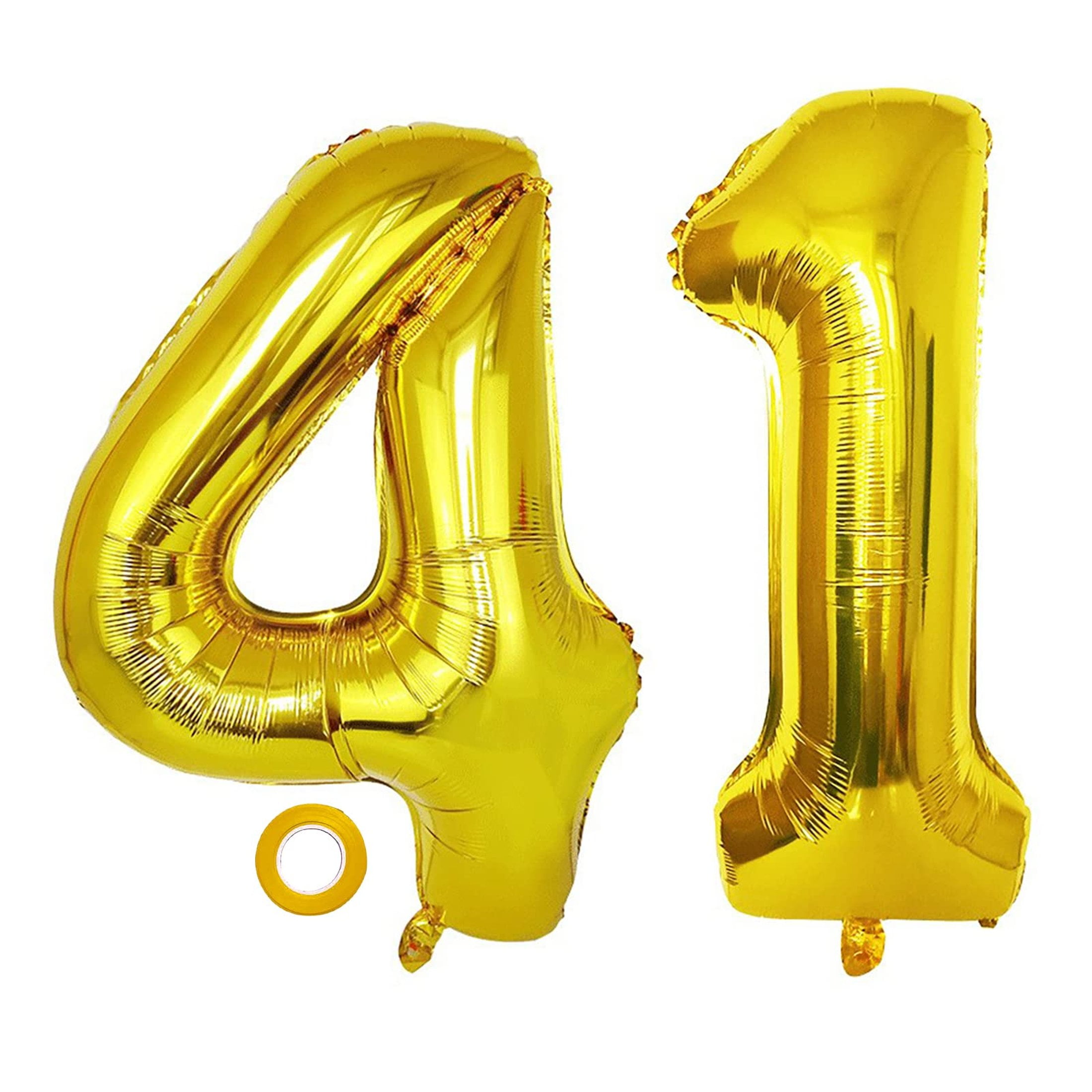 Celebrate with Style: 32-Inch Gold Number 41 Balloons for Birthdays ...