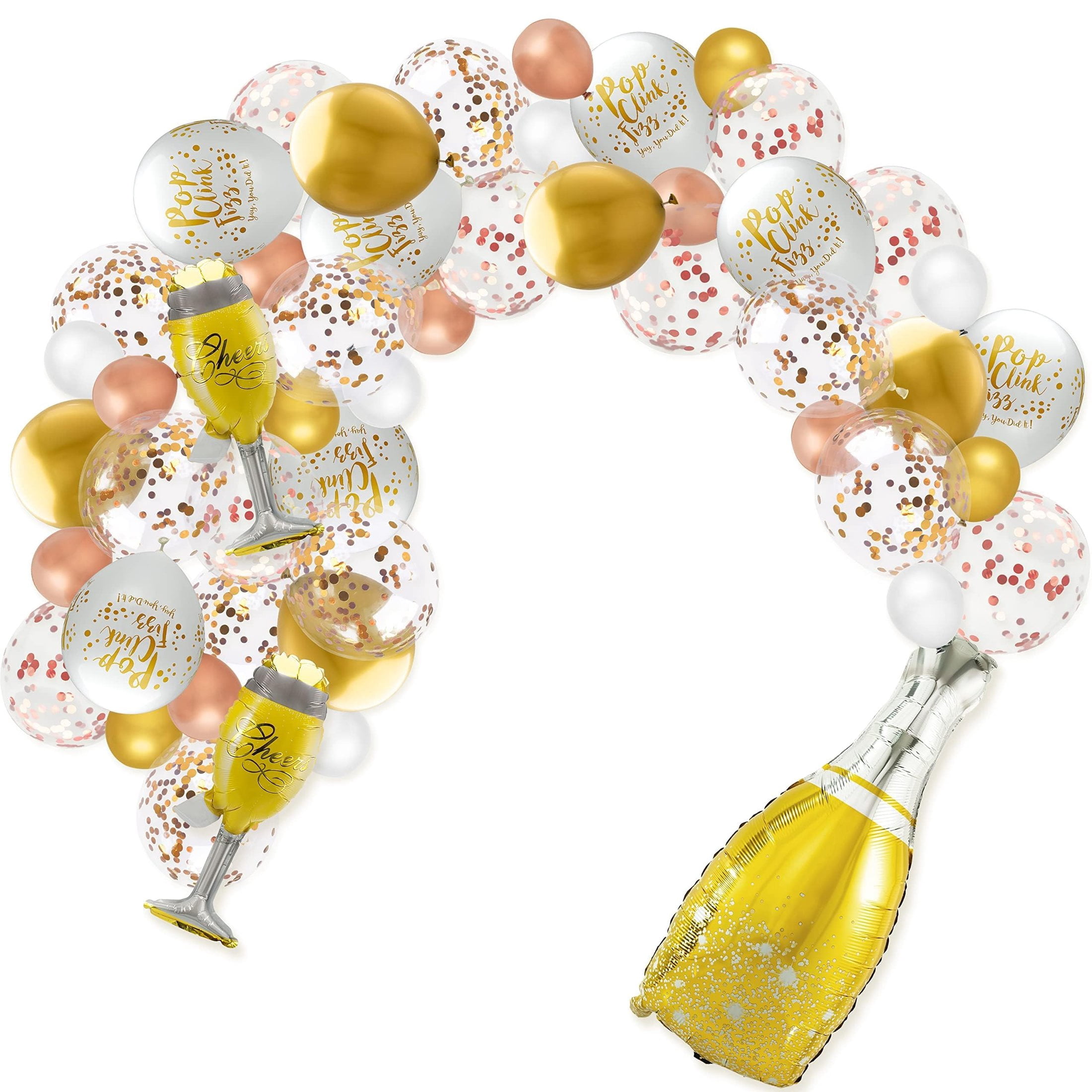 Celebrate with Style: 50 pcs Champagne Bottle Balloons in Gold, Silver ...