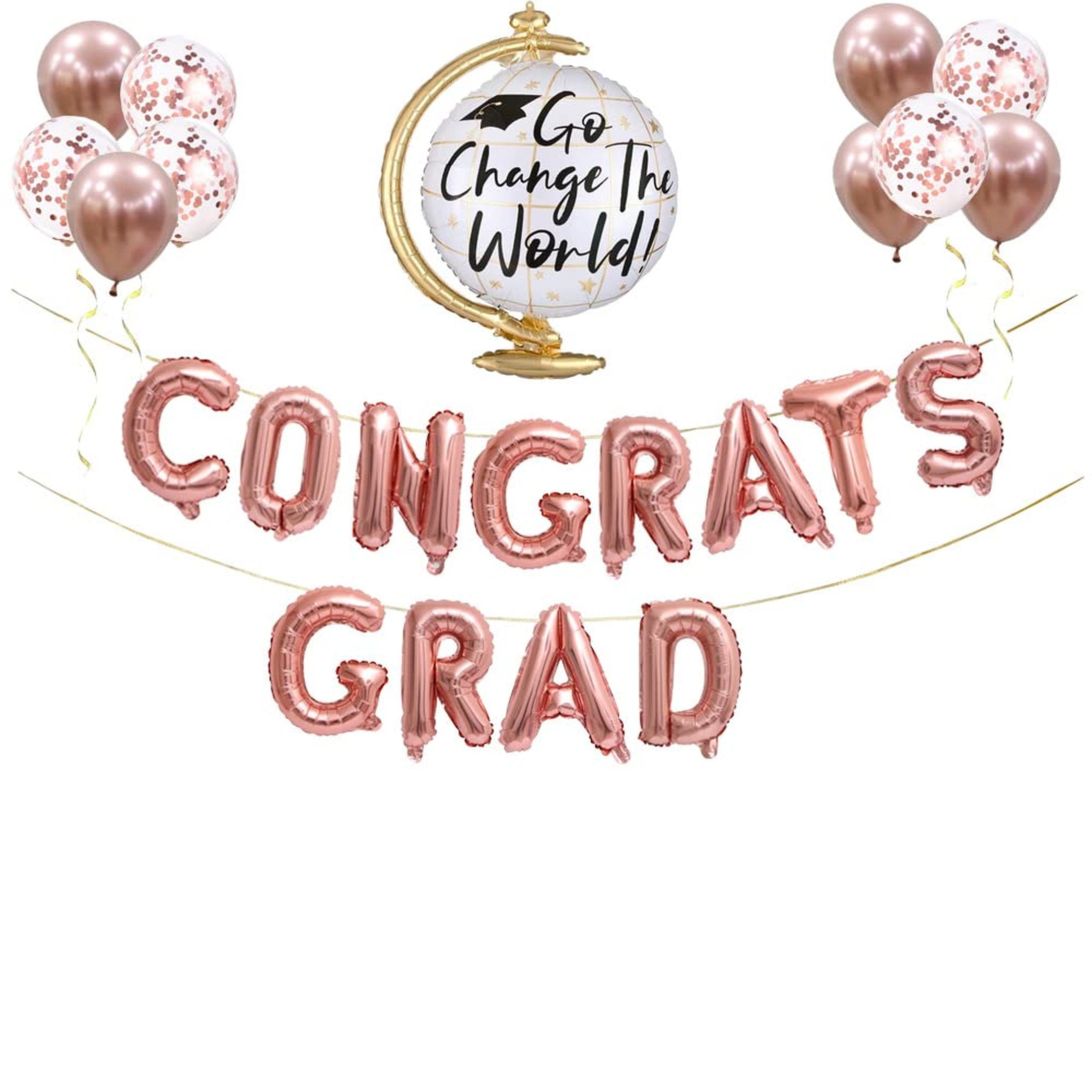 Celebrate Success Balloons - 16 Inch Graduation Globe Balloons for 2023 ...