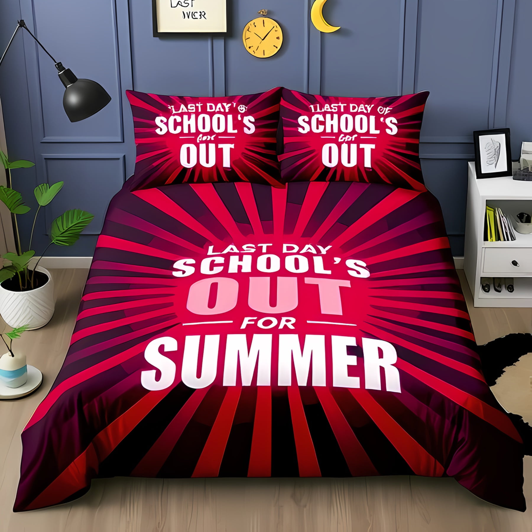 Celebrate Summer with Our 3-Piece Red & Black Duvet Cover Set - "Last ...