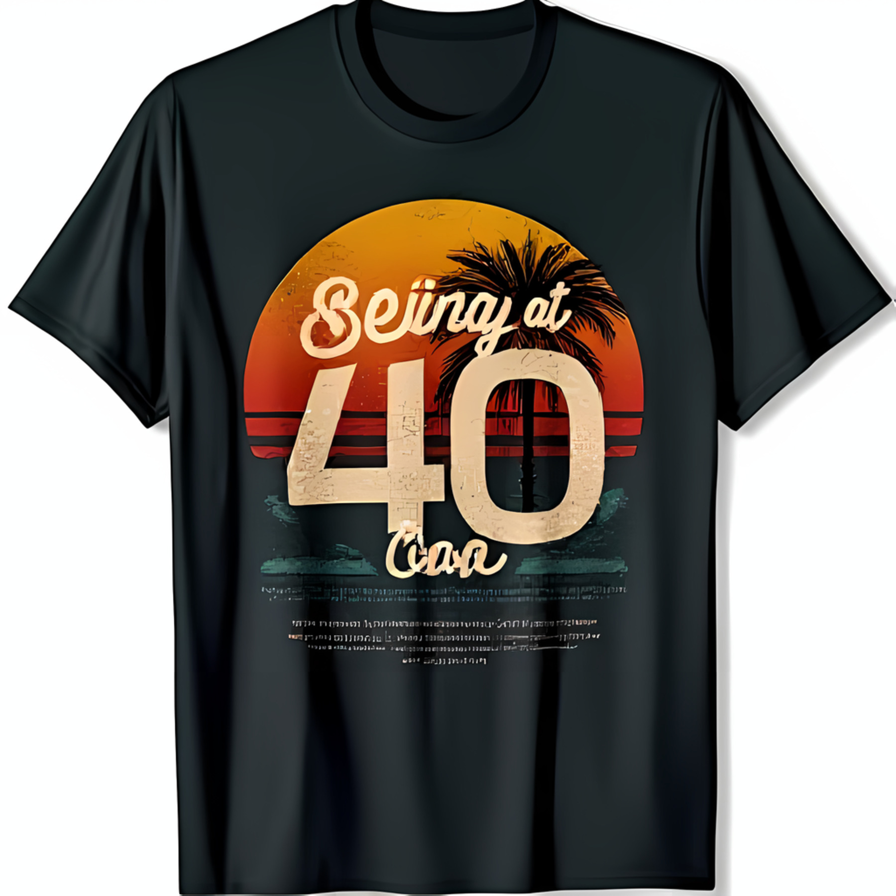Celebrate Turning 40 with Our Vintage Black T-Shirt Featuring Bold ...