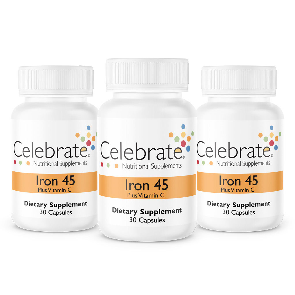 Celebrate Vitamins 45 mg Iron with Vitamin C Capsules - 90 count ...