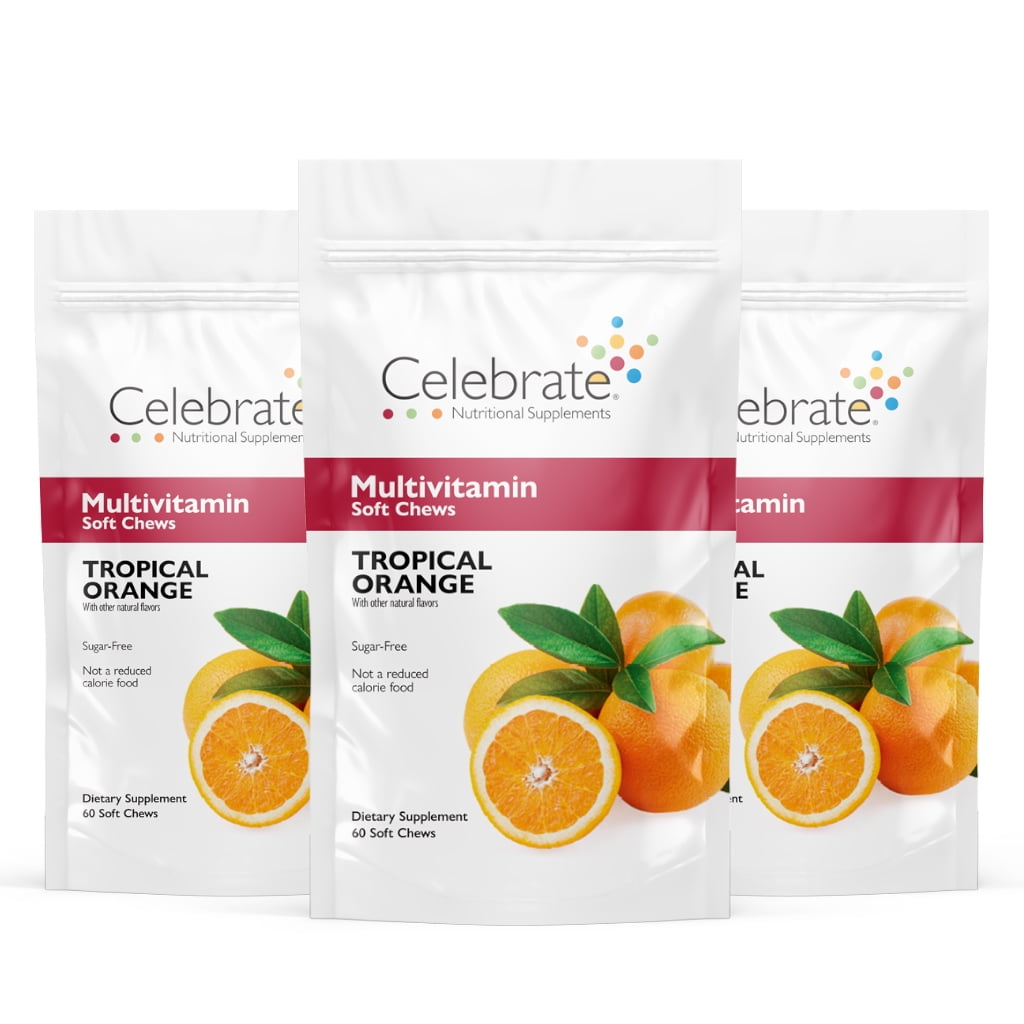 Celebrate Vitamins Bariatric Multivitamin Soft Chews, Tropical Orange ...