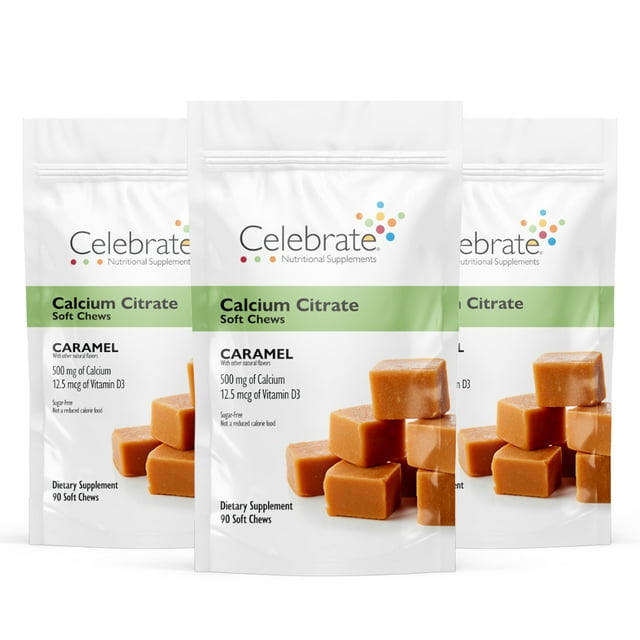 Celebrate Vitamins Calcium Chews, 500 mg Calcium Citrate with Vitamin D ...