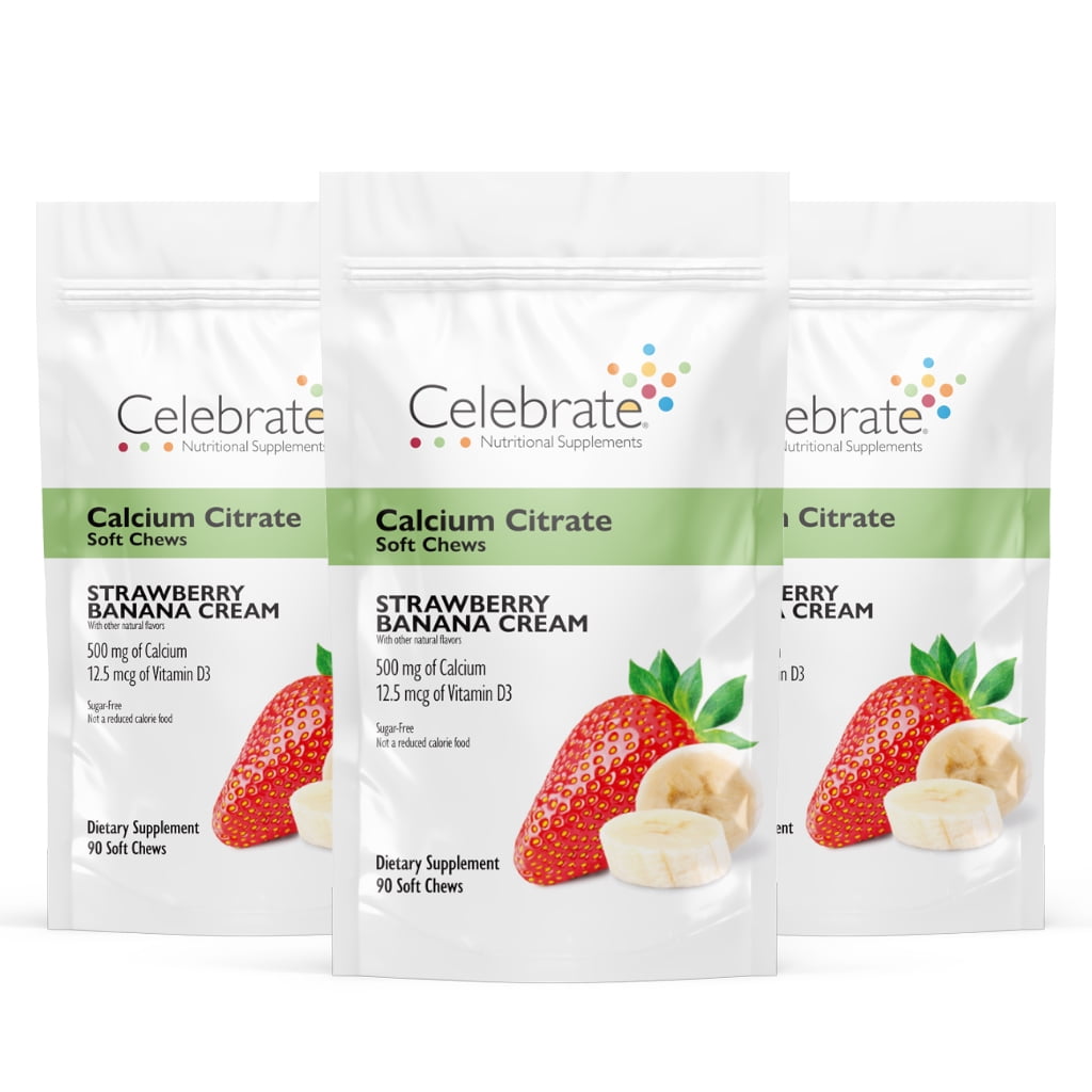 Celebrate Vitamins Calcium Chews, 500 mg Calcium Citrate with Vitamin D ...