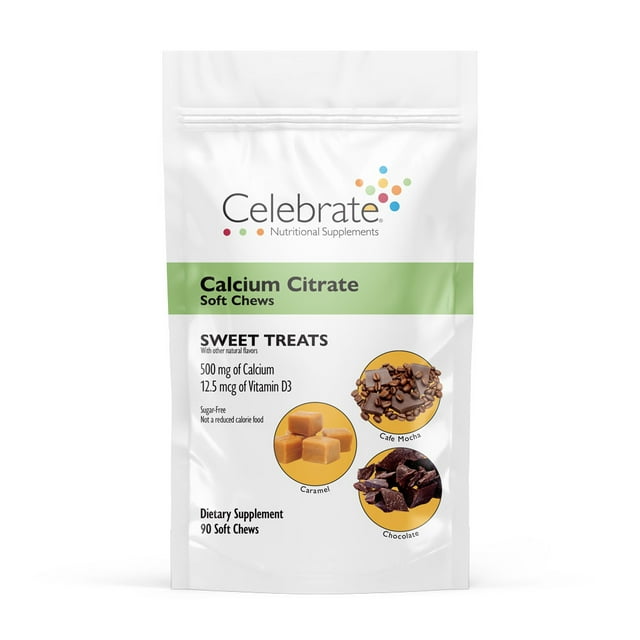 Celebrate Vitamins Calcium Soft Chews Supplement, 500mg with Vitamin D ...