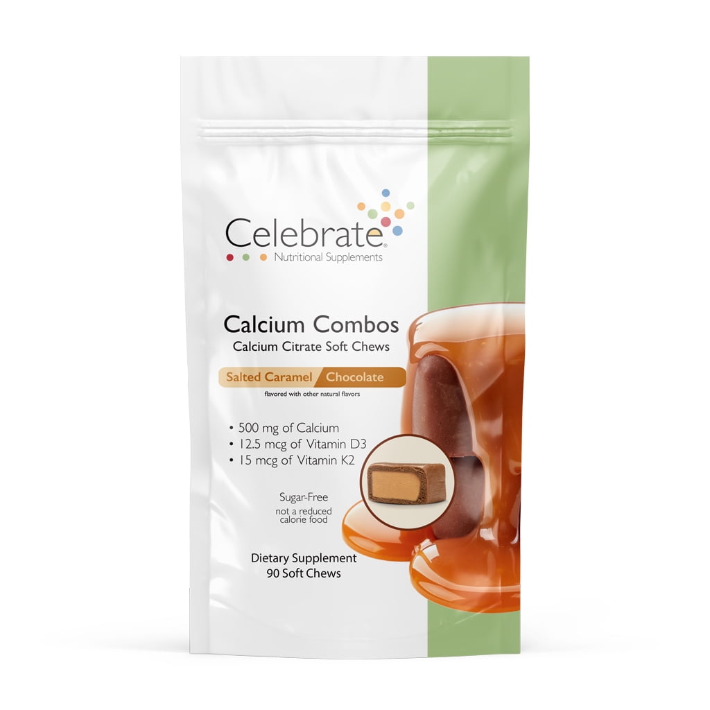 Celebrate Vitamins Calcium Soft Chew Combos, 500 mg Calcium Citrate ...