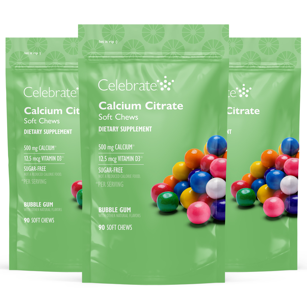 Celebrate Vitamins Calcium Soft Chews, 500 mg Calcium Citrate with ...