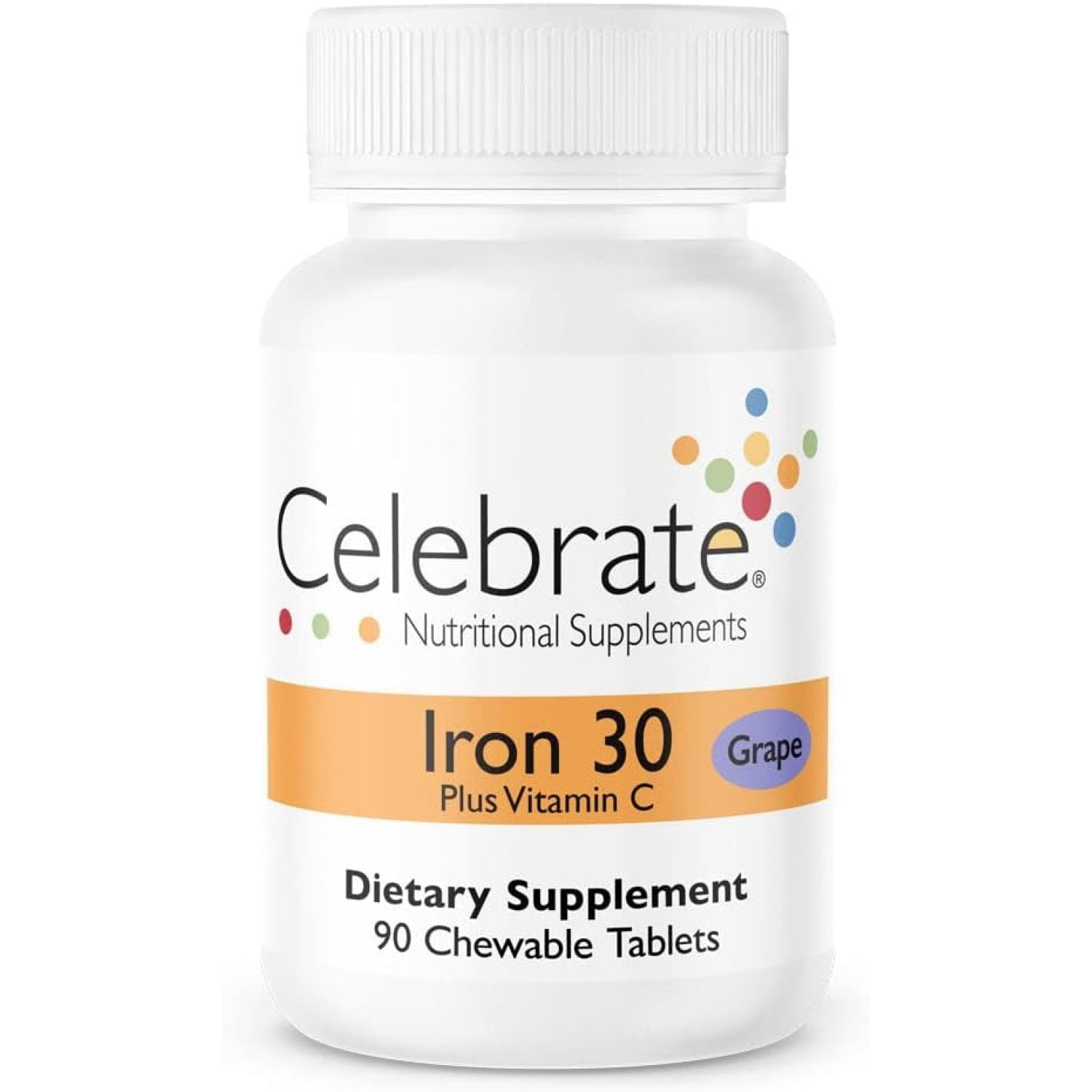 Celebrate Vitamins Iron Supplement with Vitamin C - 30mg Iron, 60mg ...