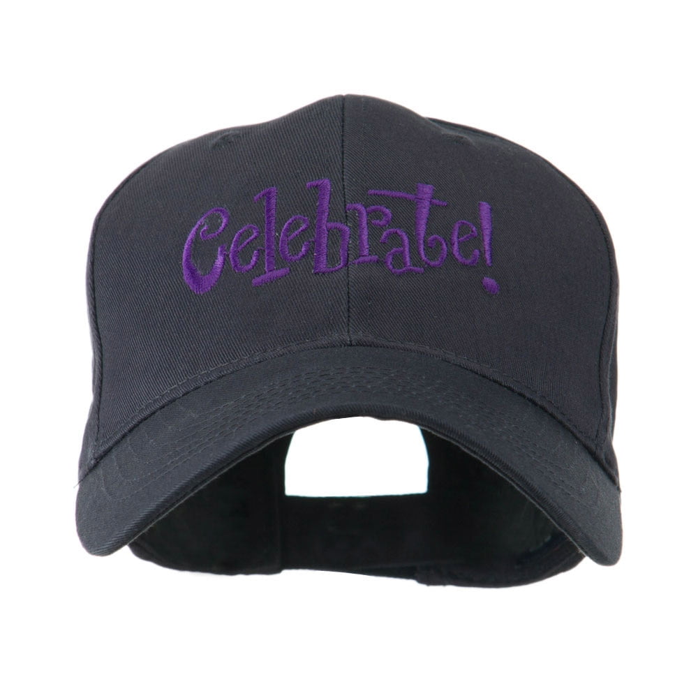 Celebrate Wording Embroidered Cap - Navy OSFM - Walmart.com