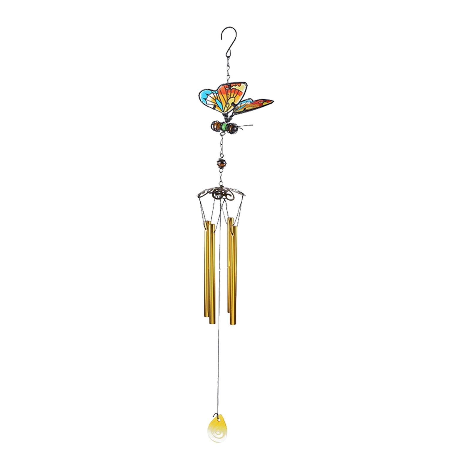 Celebrate Wrought Iron K Ingfisher Glass Painted Wind Chime Pendant ...