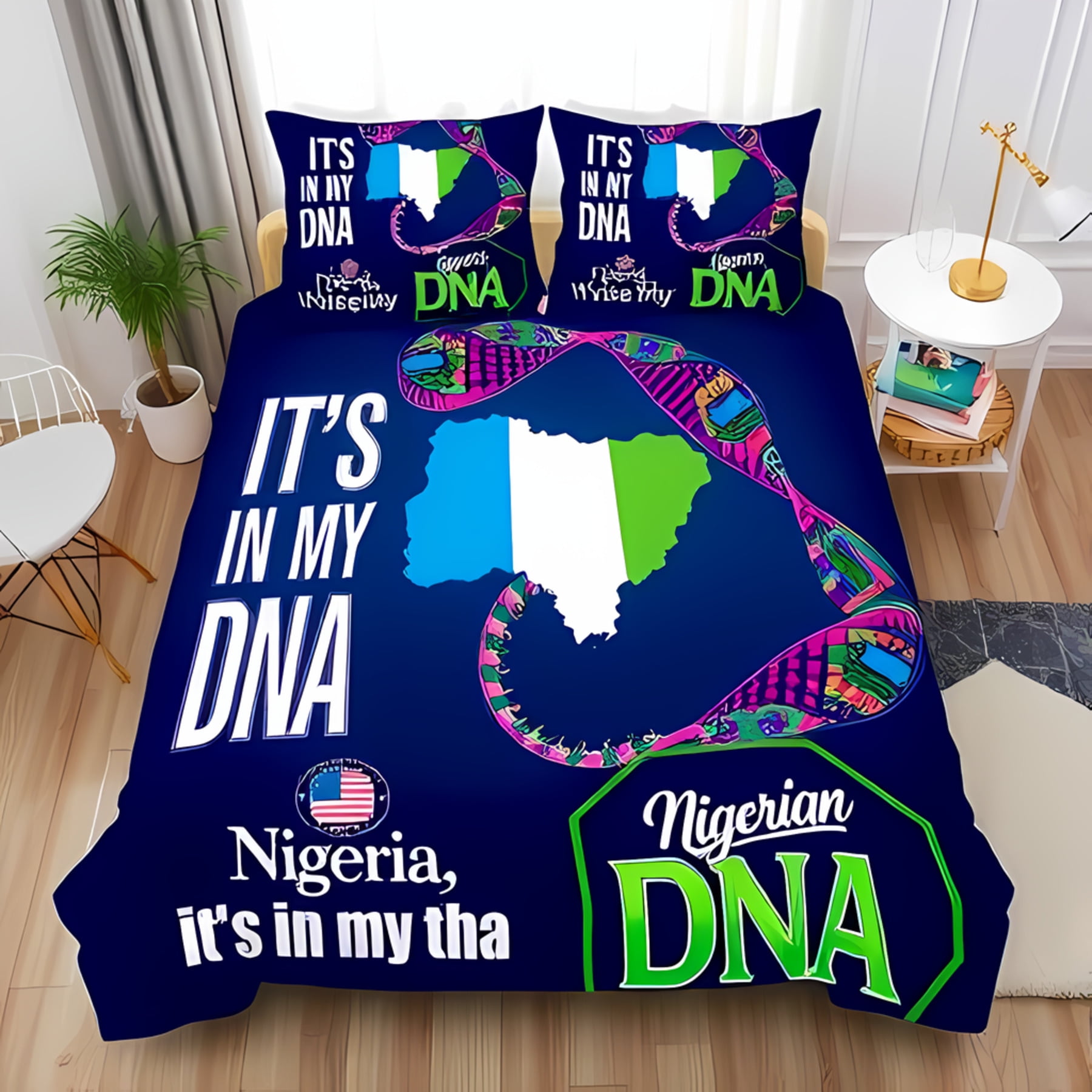 Celebrate Your Heritage with Our 3-Piece Nigerian Map Duvet Cover Set ...
