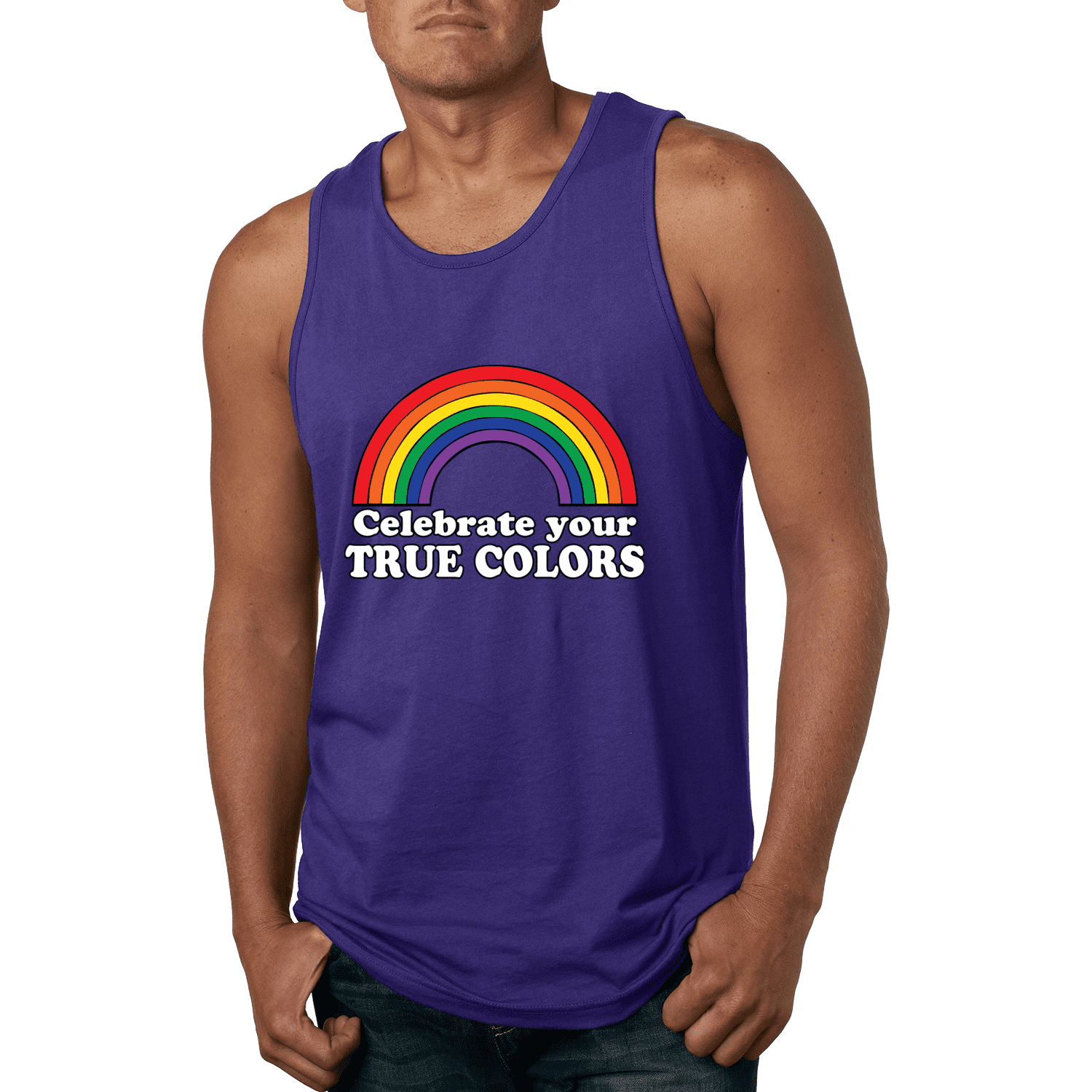 Celebrate Your True Colors Rainbow Design LGBT Pride Graphic Tank Top ...