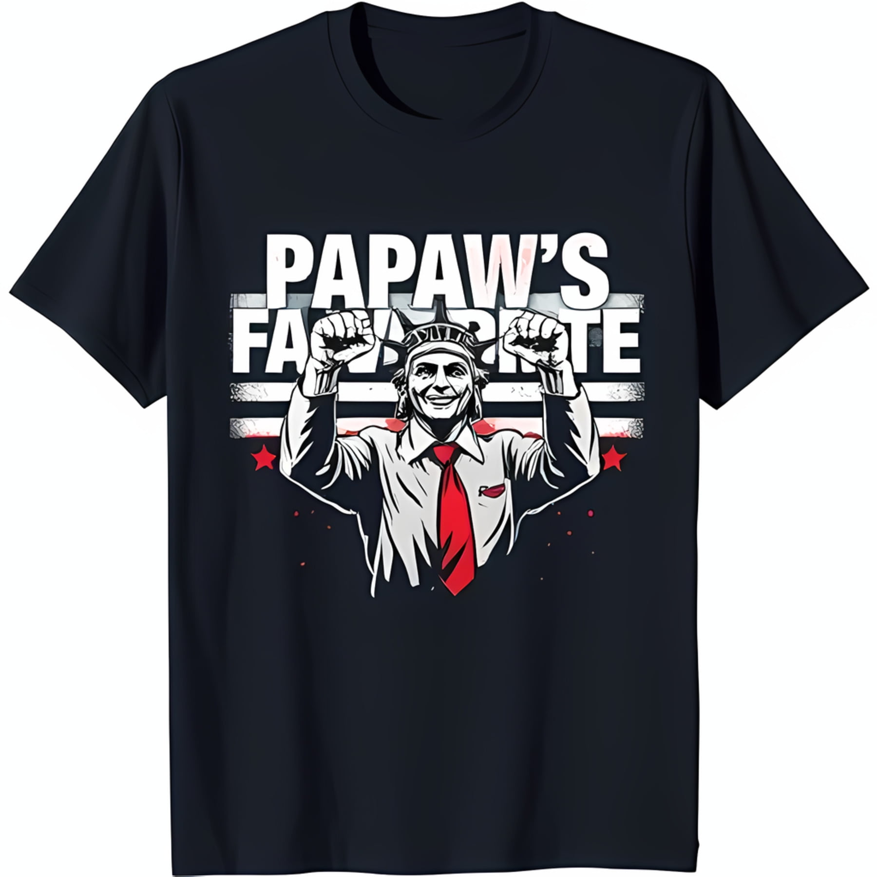 Celebrate in Style Men s Black T-Shirt with Patriotic Papaws Favorite ...