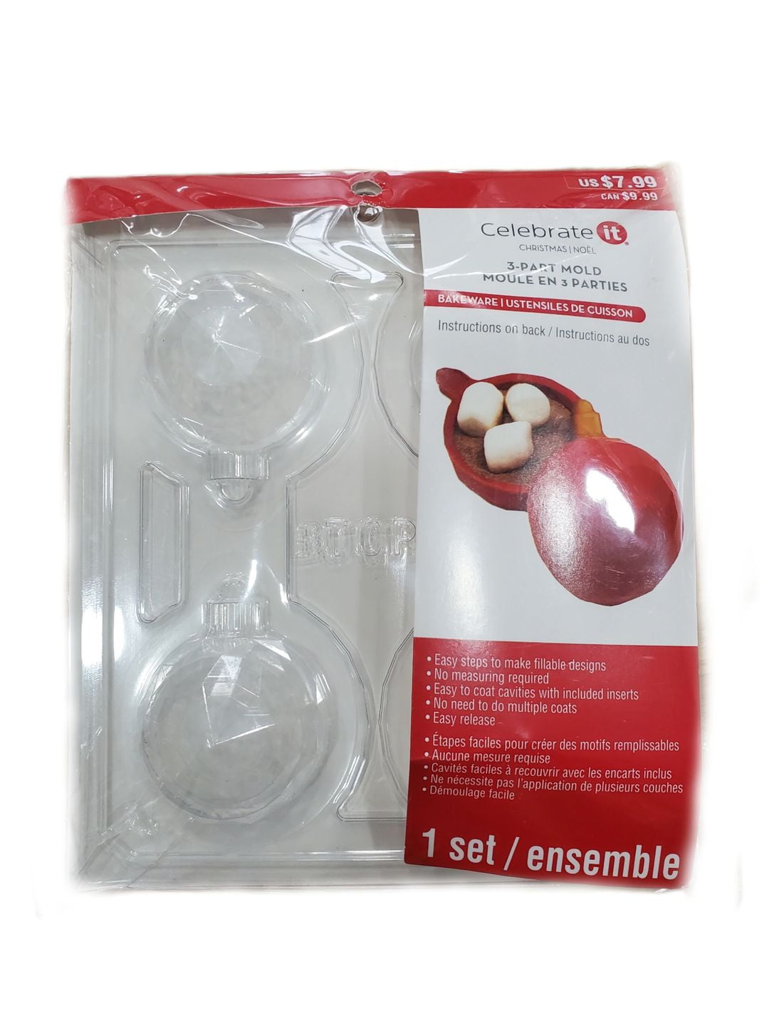 3-Part Chocolate Ornament Mold Bakeware - Walmart.com