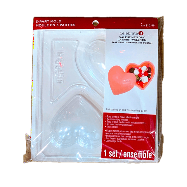 Celebrate it 3 Part Valentines Day Rounded Heart Shaped Candy Mold ...