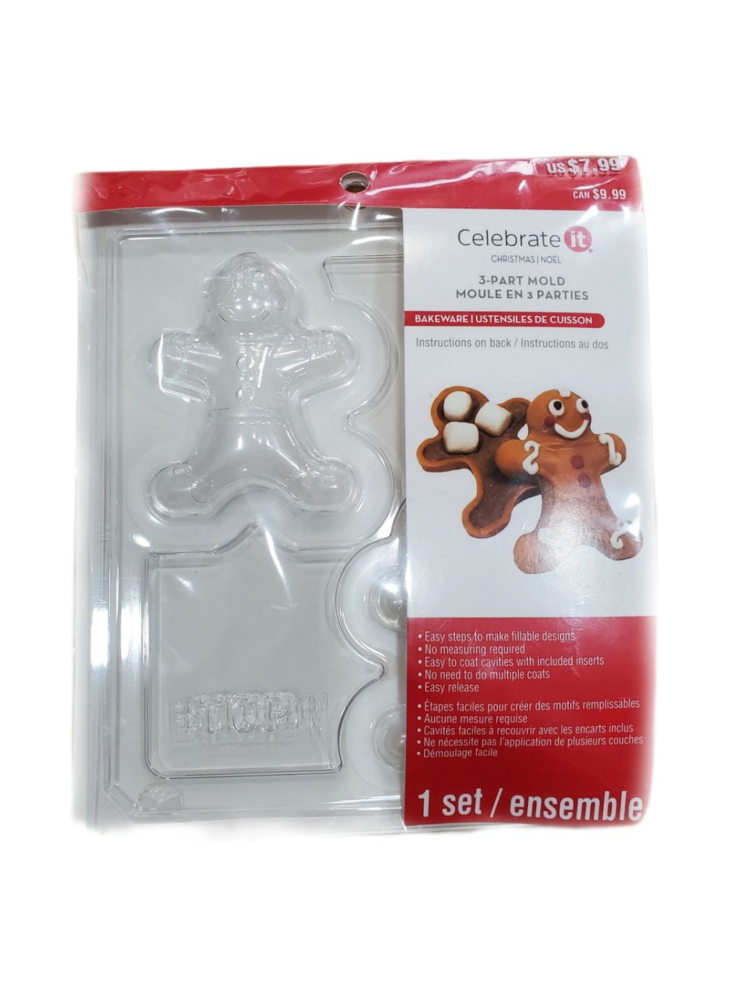 Celebrate it 3-part Gingerbread Man Mold Bakeware - Walmart.com