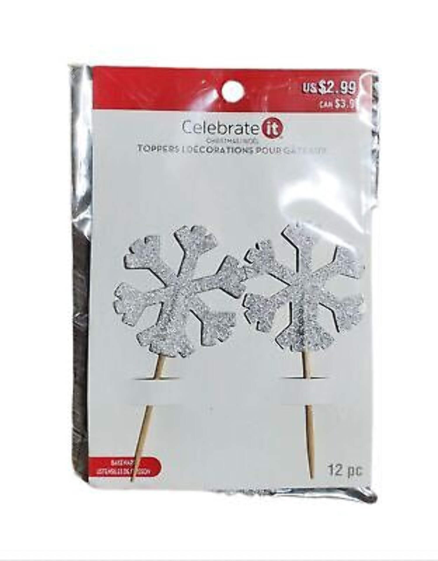 Celebrate it Christmas Topper Decoration 12 pc Snowflake - Walmart.com