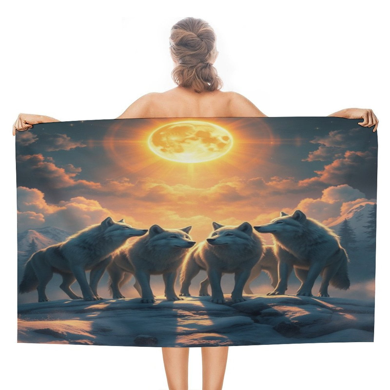 Celebrate with Wolves Beach Towel Absorbent Bath Towel Big Quick-drying ...