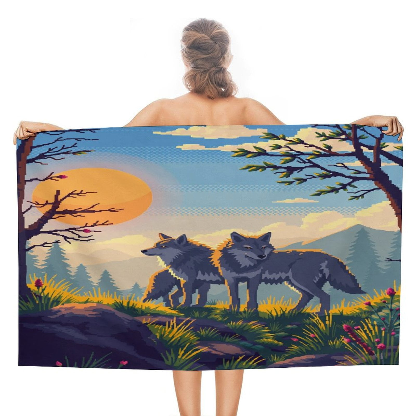 Celebrate with Wolves Beach Towel Absorbent Bath Towel Big Quick-drying ...