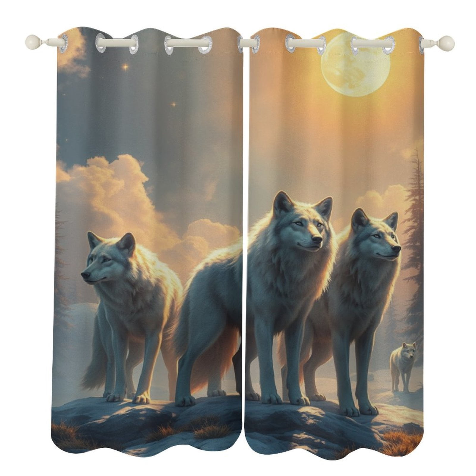 Celebrate with Wolves Curtain for Living Room Bedroom Set Design High ...