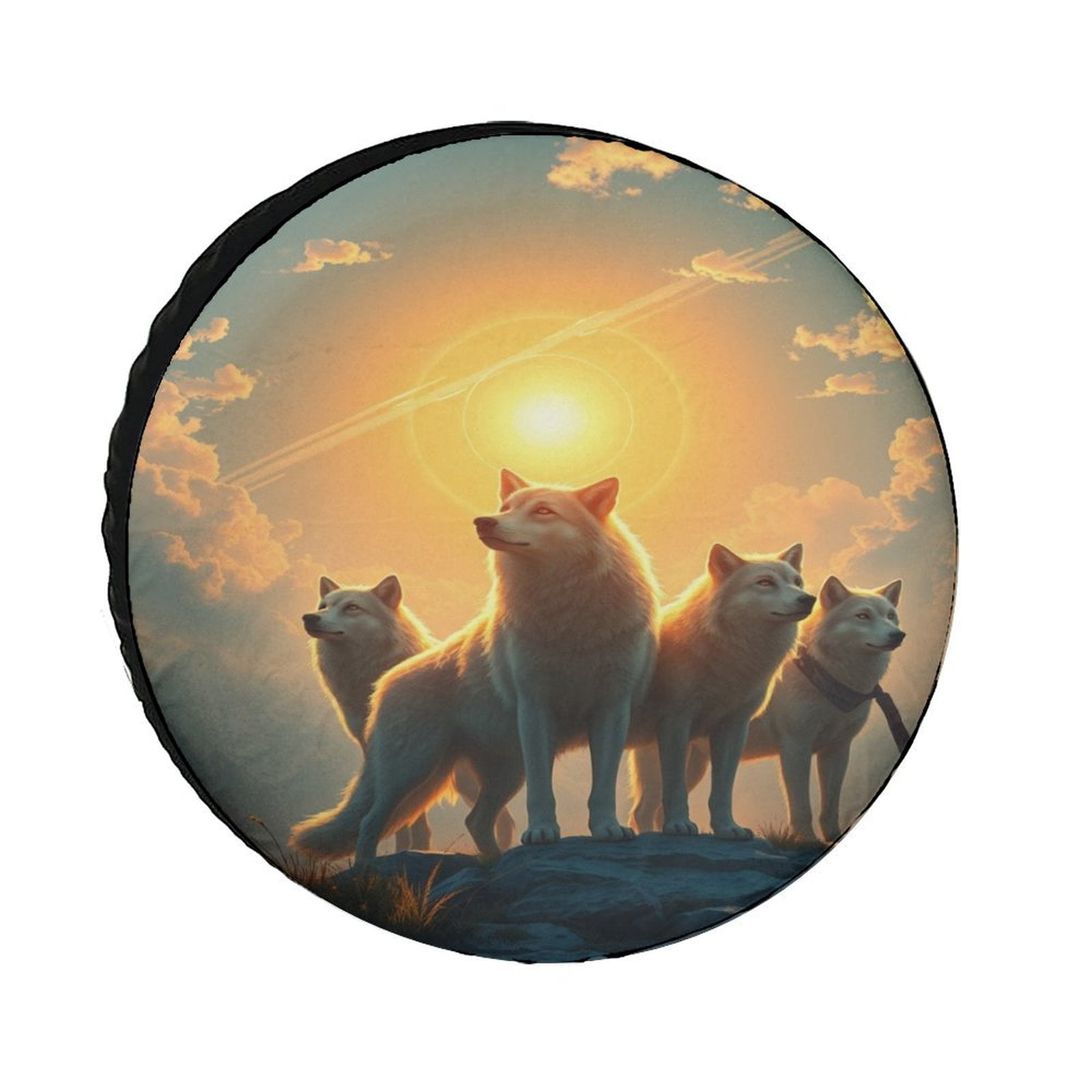 Celebrate with Wolves Spare Tire Cover Dust-Proof Wheel Tire Cover Fit ...