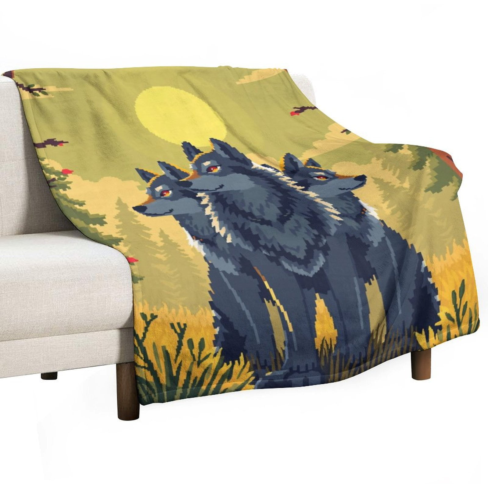 Celebrate with Wolves Throw Blanket Soft Plush Blanket Bedroom ...