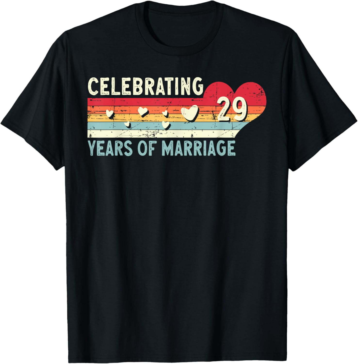 Celebrating 29 Years of Marriage 29th Wedding Anniversary T-Shirt ...