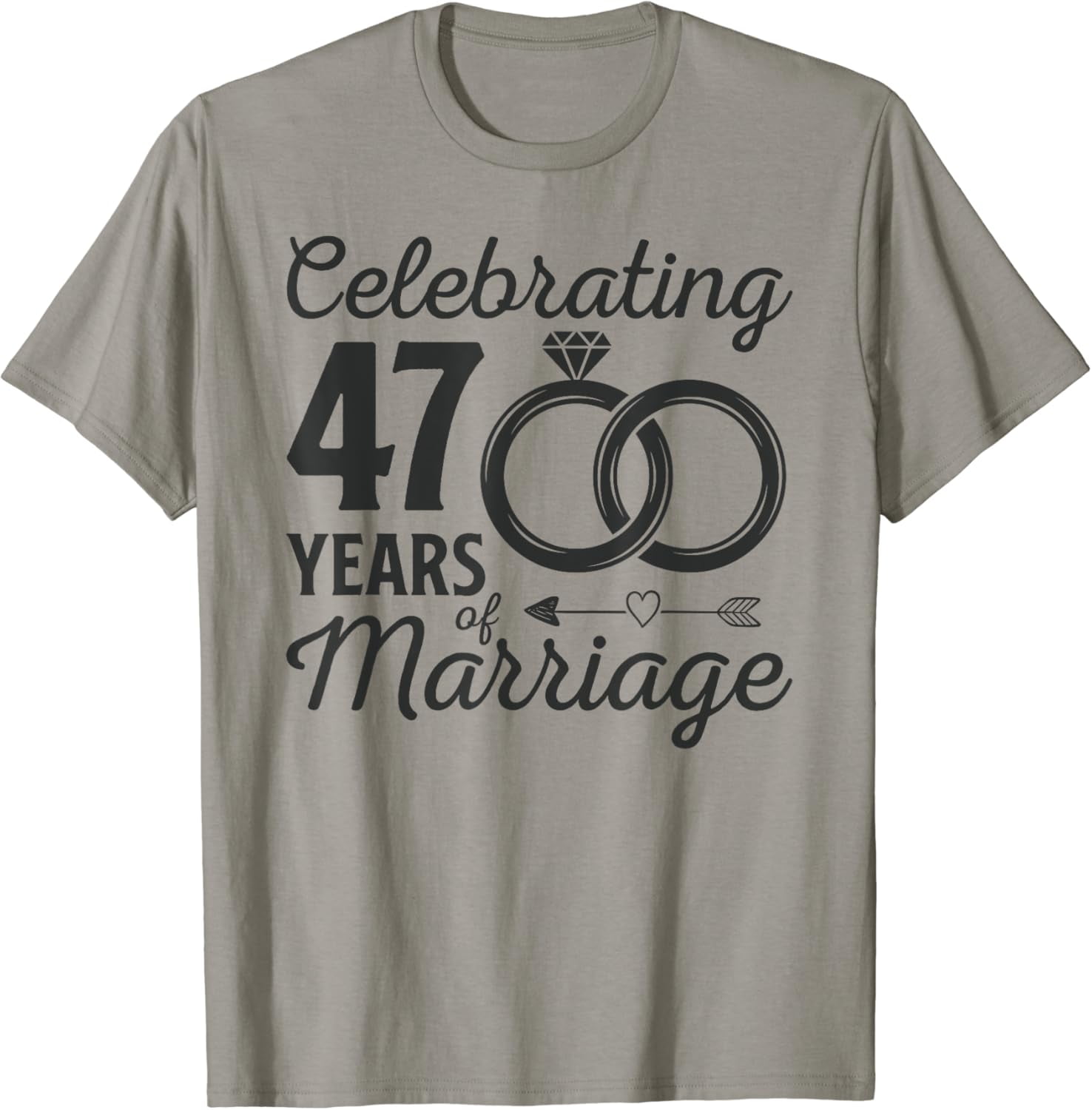 Celebrating 47 Years Of Marriage 47th Wedding Anniversary T-Shirt100 ...