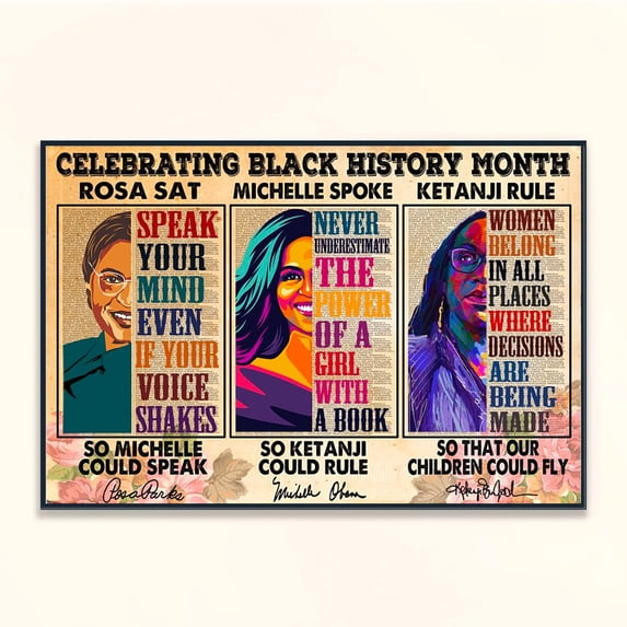 Celebrating Black History Month Vintage Quotes Decorative Wall Art ...