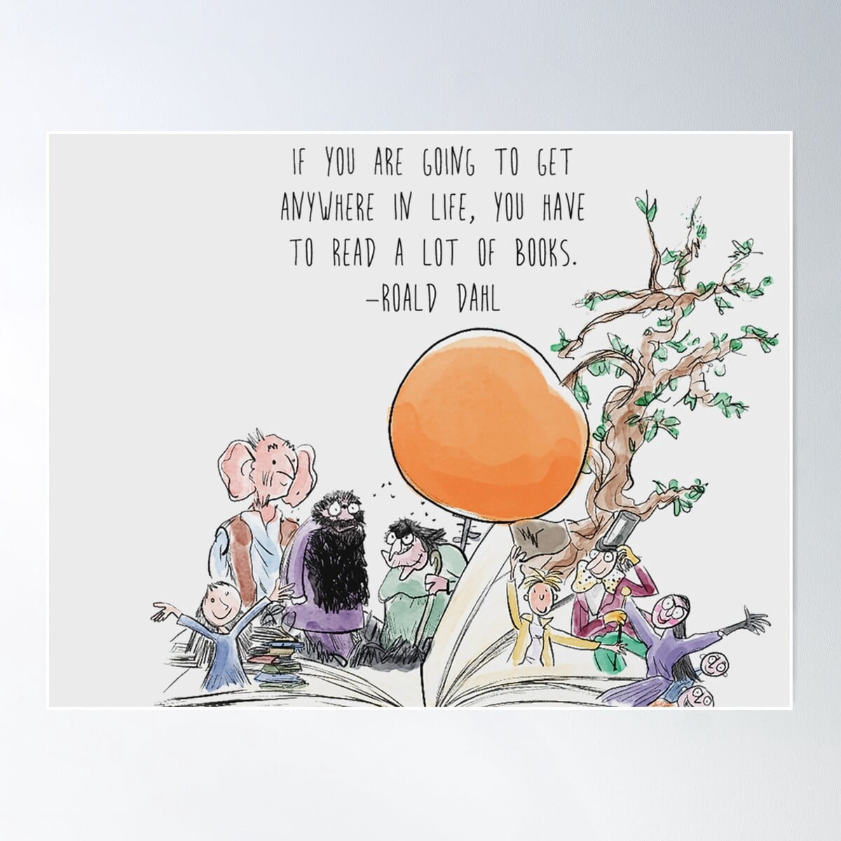 Celebrating Roald Dahl Day Poster Wall Art, Modern Wall Decor For ...