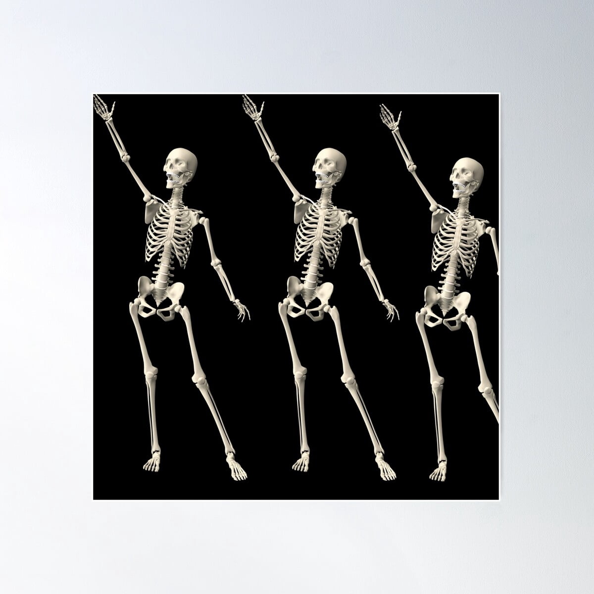 Celebrating Skeletons Poster Wall Art, Modern Wall Decor For Living ...