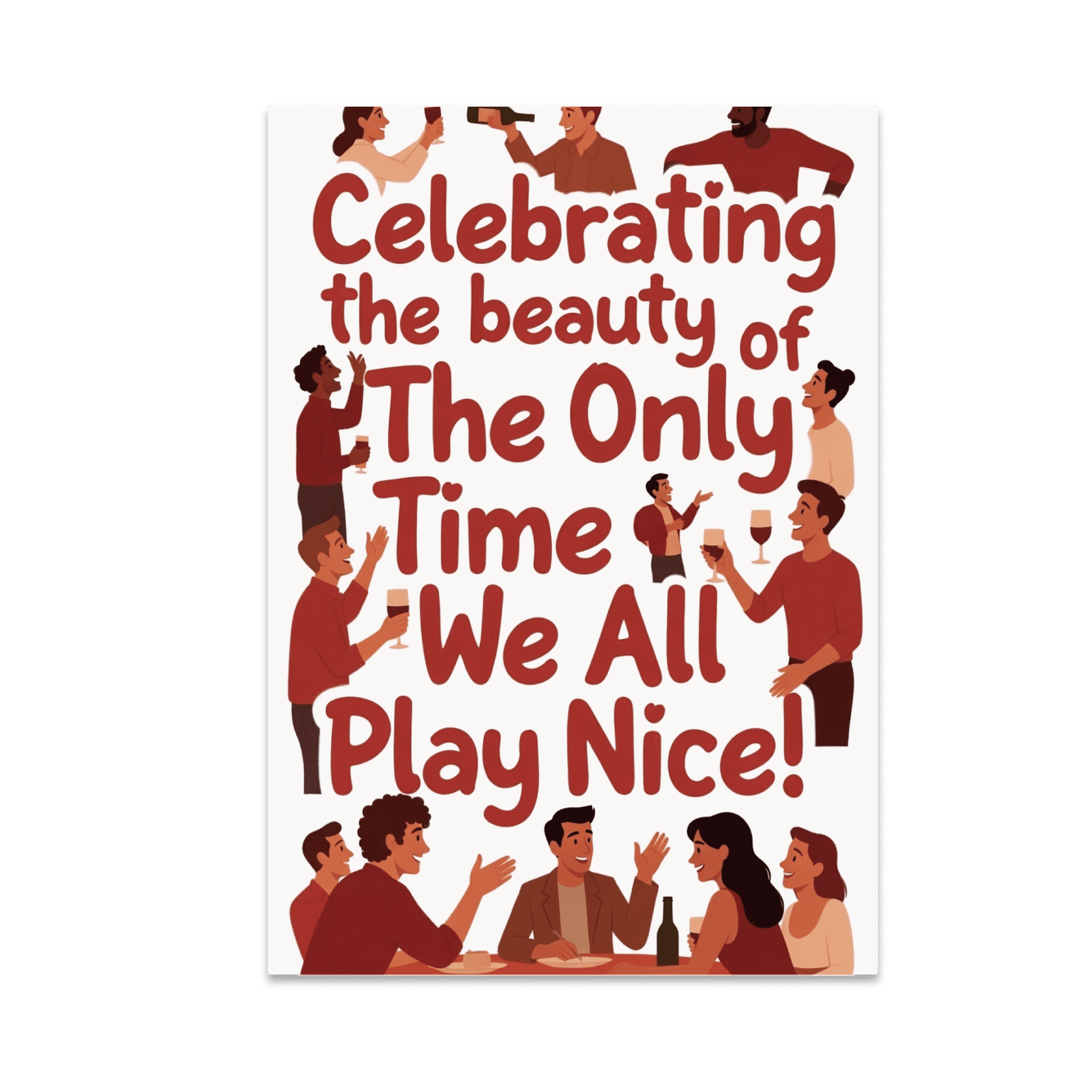 Celebrating The Only Time We All Play Nice - Family Dinner Art - 13x19 ...