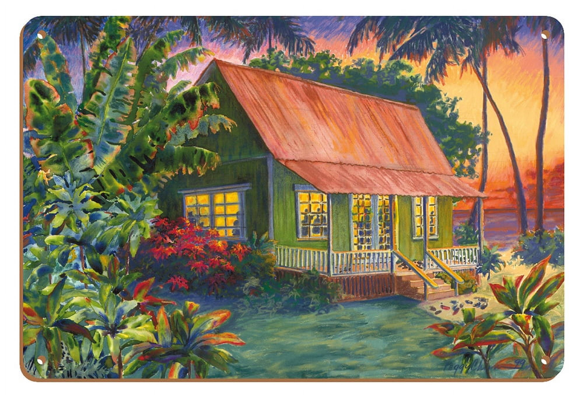 Celebration at Banana Patch - Hawaiian House (Hale) at Sunset - From an ...