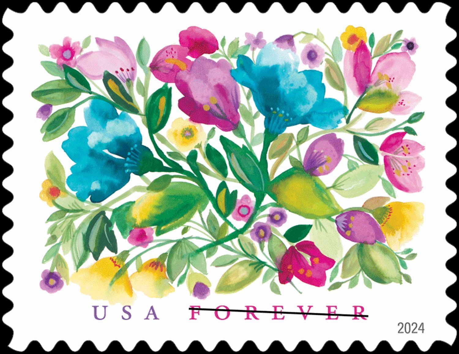 USPS Forever Stamps - Celebration Blooms (40 Total) for Cards & Mailing ...