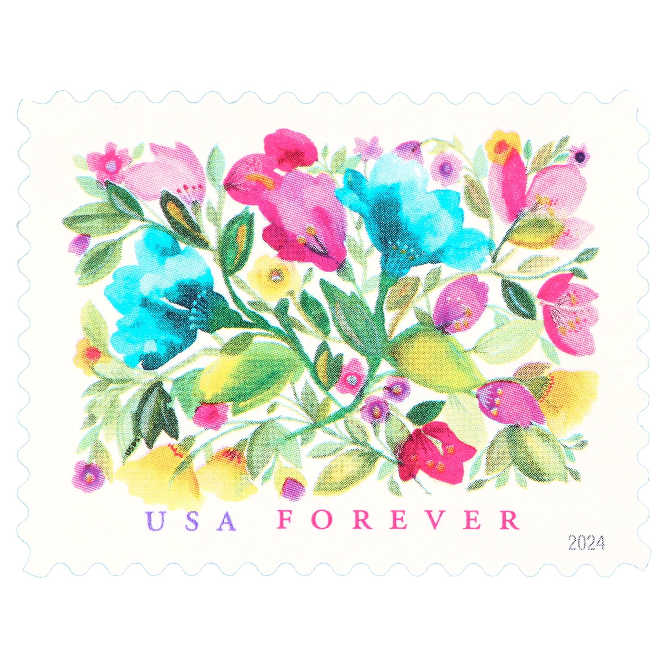 USPS Celebration Blooms 2024 Forever Postage Stamps, Sheet of 20, First ...